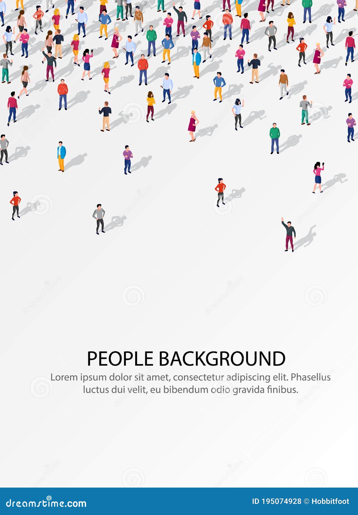 Large Group of People on White Background. People Communication Concept ...