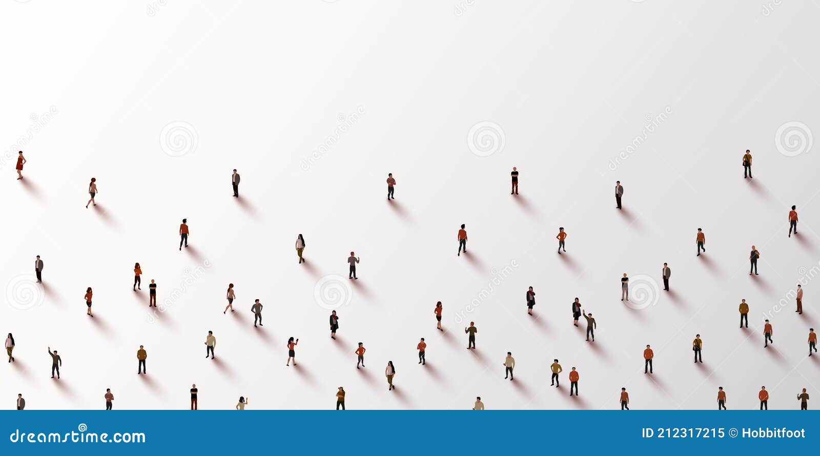 Large Group of People on White Background. People Crowd Concept Stock ...