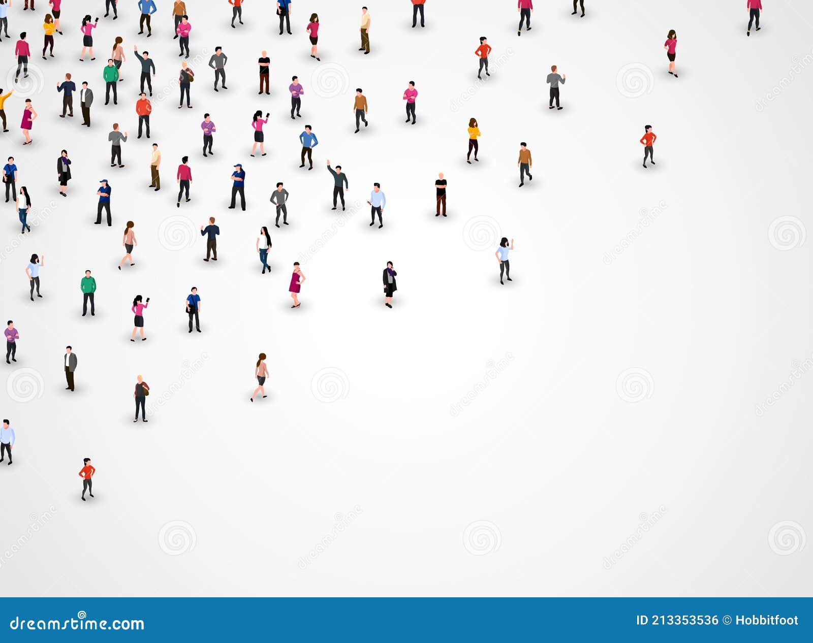 Large Group of People on White Background. People Crowd Concept Stock ...