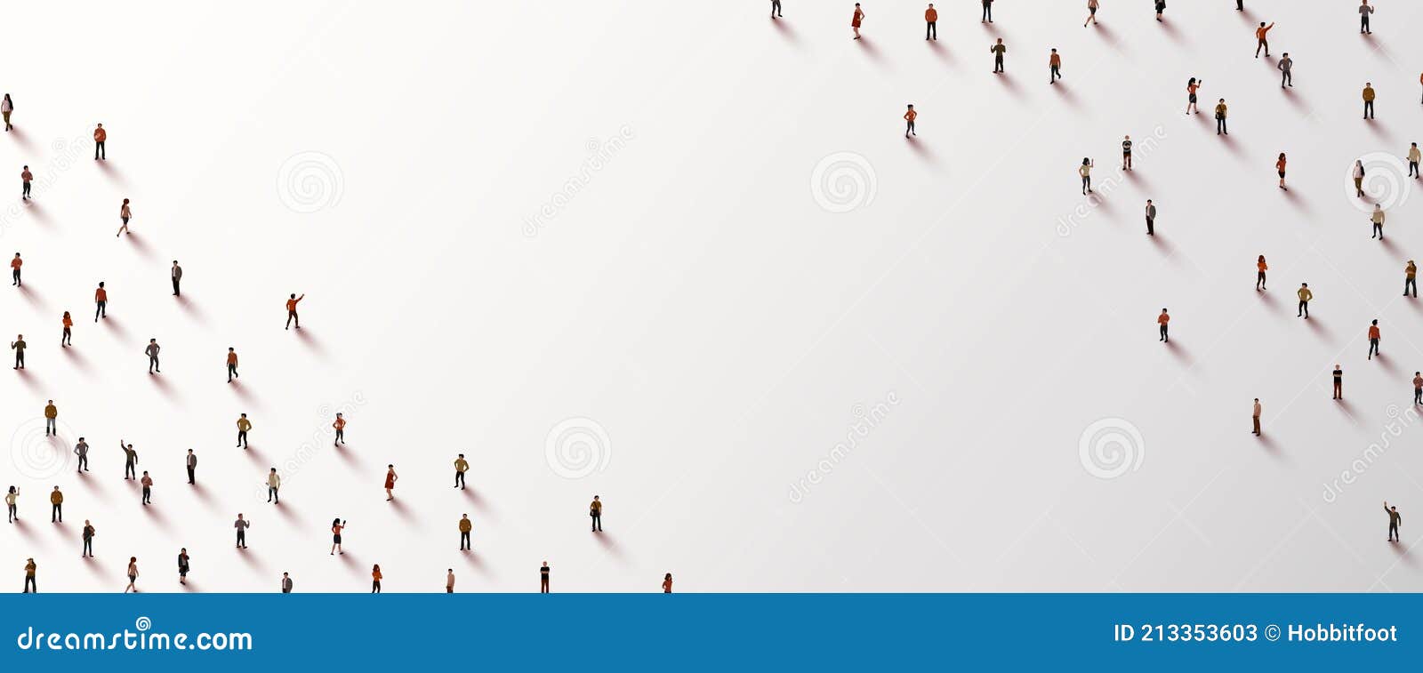 Large Group of People on White Background. People Crowd Concept Stock ...