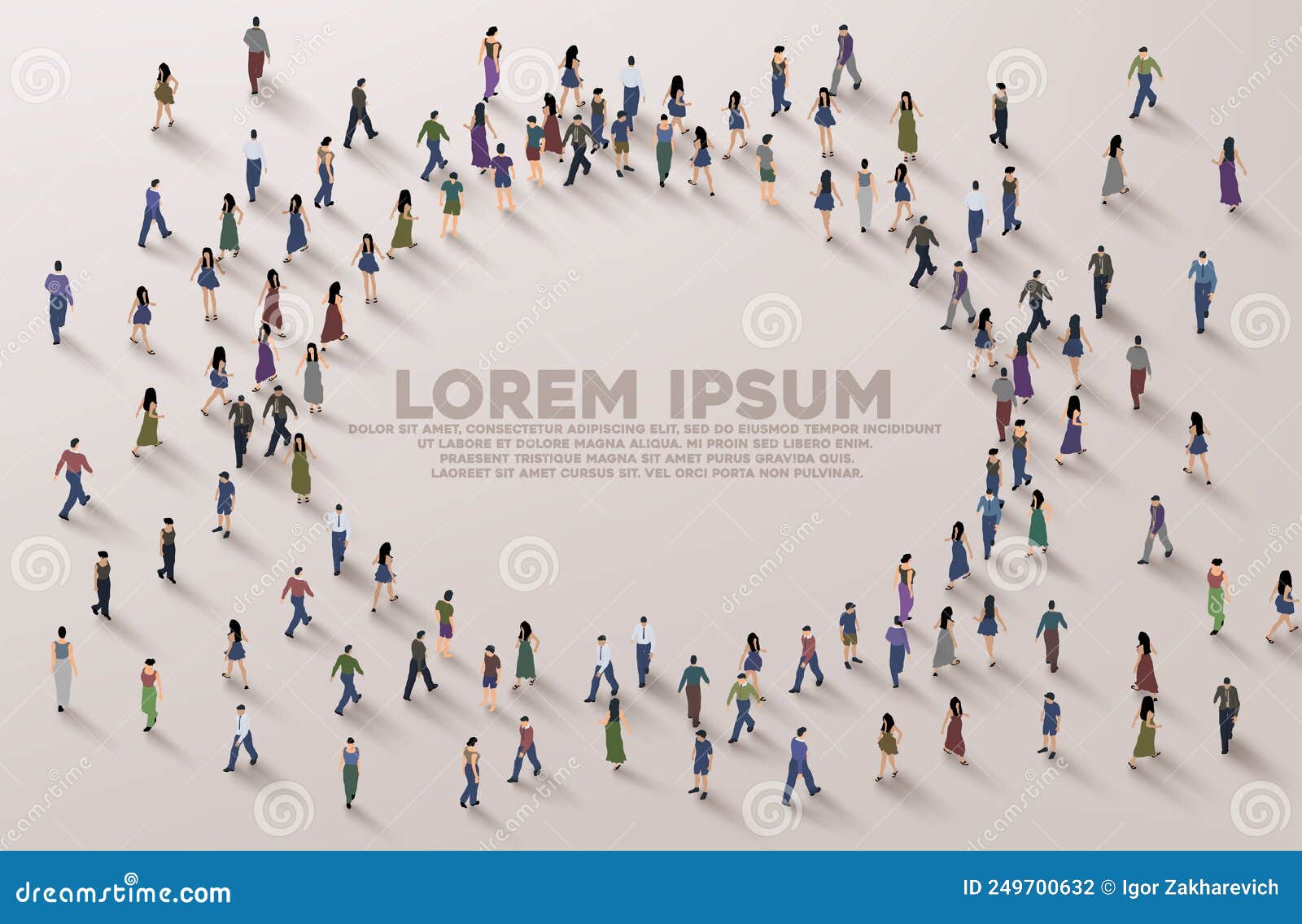 Large Group of People on White Background. People Crowd Concept Stock ...