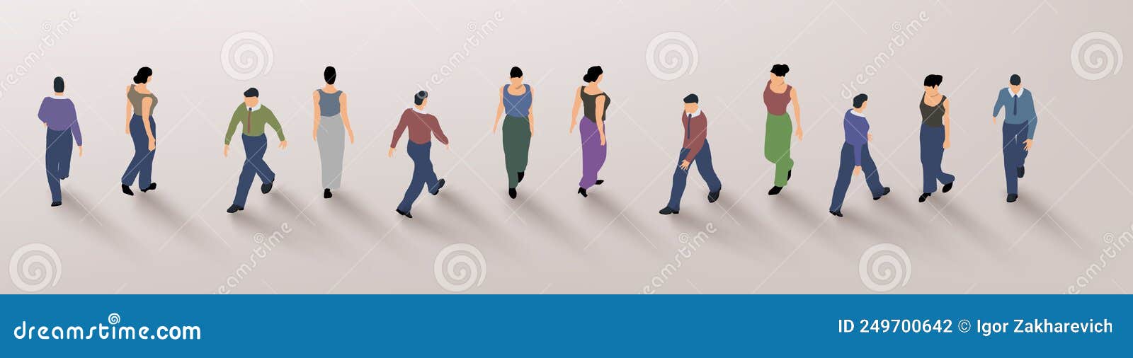 Large Group of People on White Background. People Flat Style Crowd ...