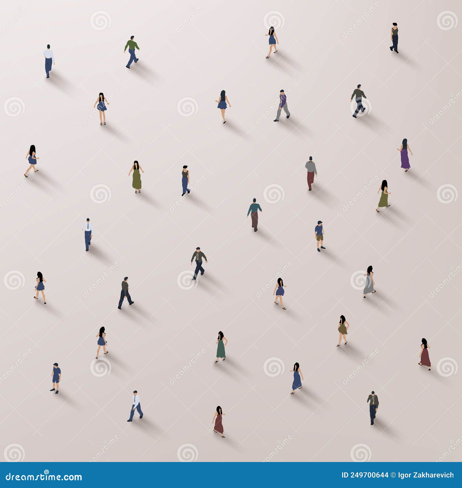 Large Group of People on White Background. People Flat Style Crowd ...
