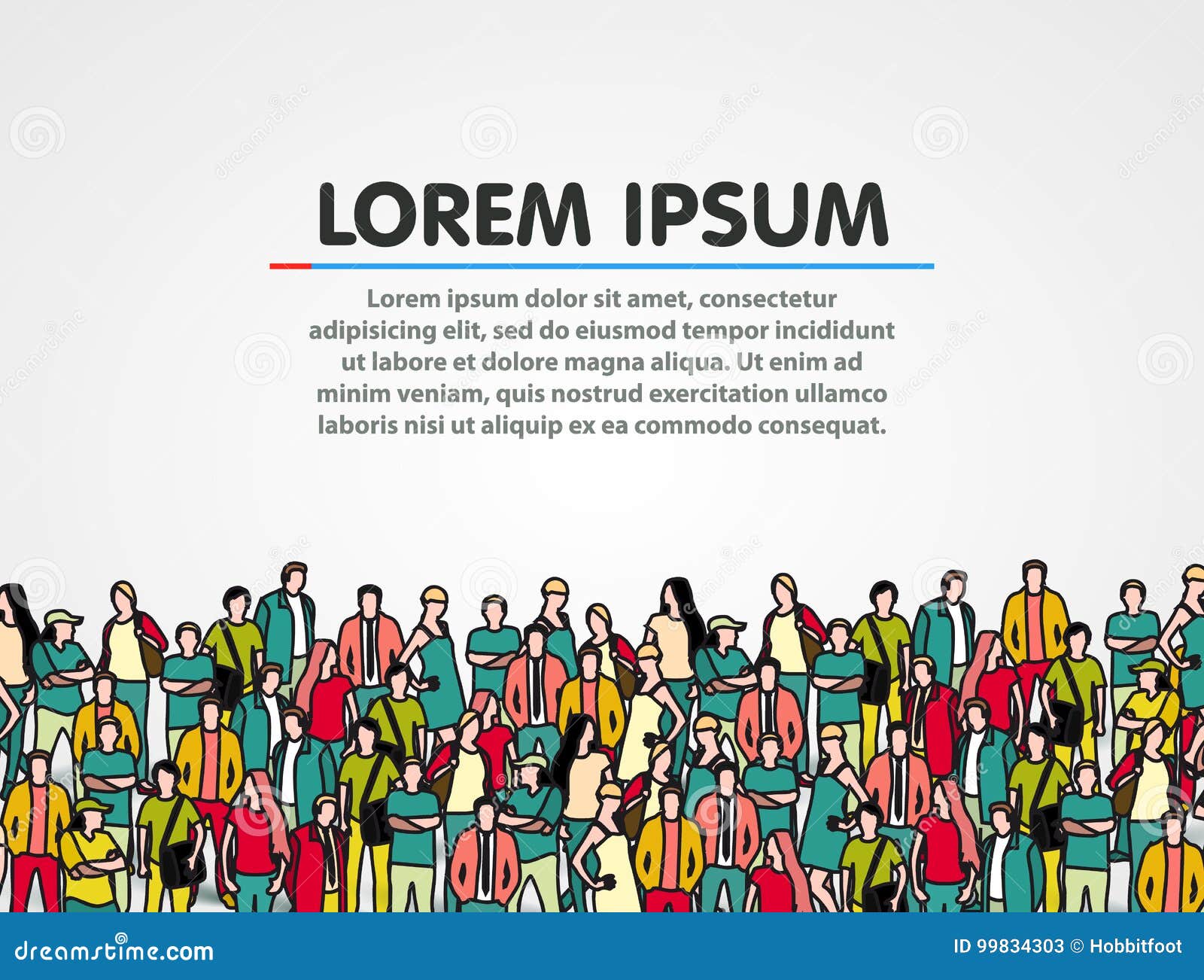 Large group of people. stock vector. Illustration of network - 99834303