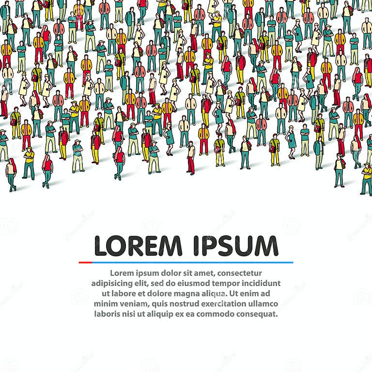 Large group of people. stock vector. Illustration of group - 99834570