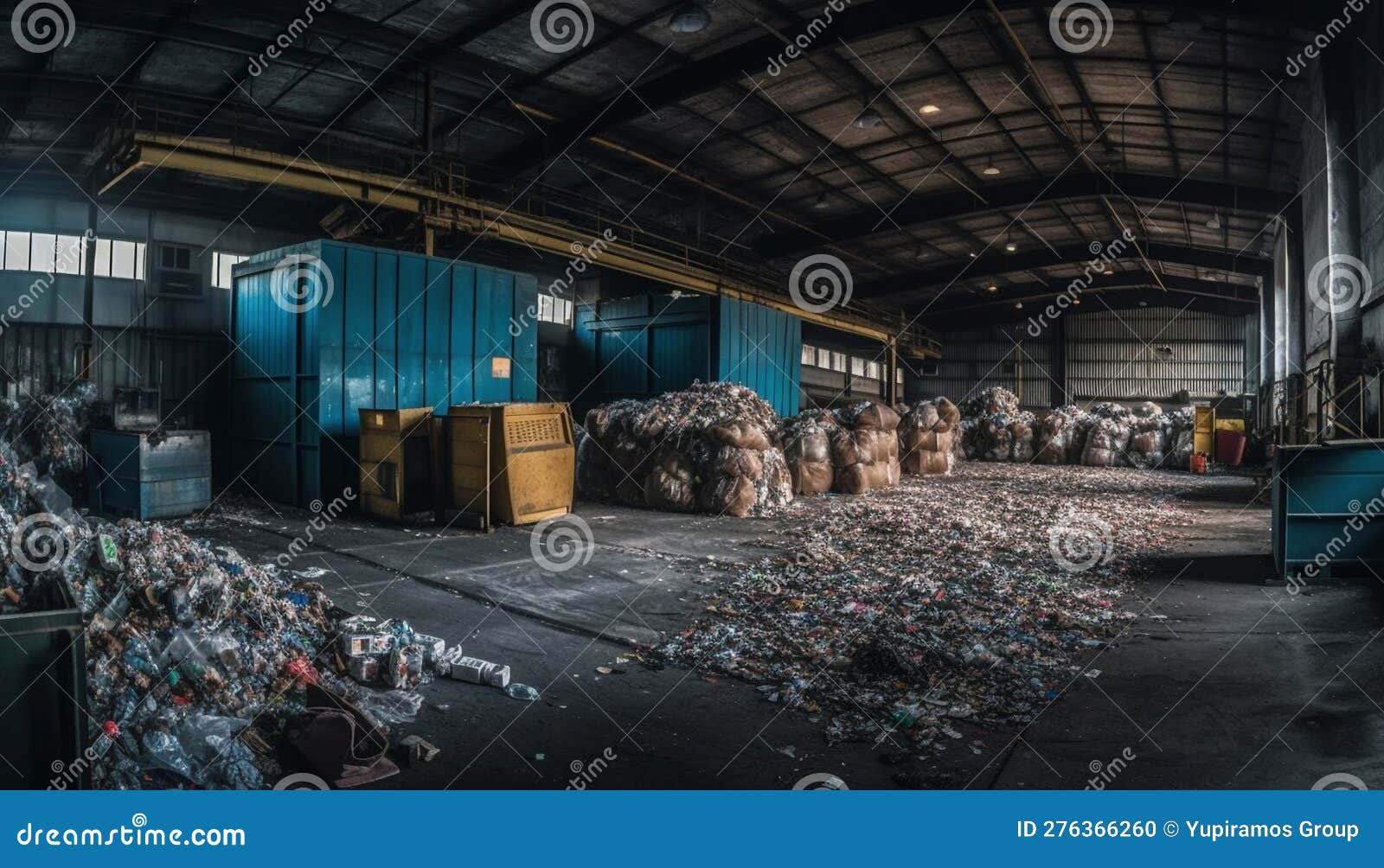 Large Group of Rusty Machinery in Dirty Warehouse Generated by AI Stock ...