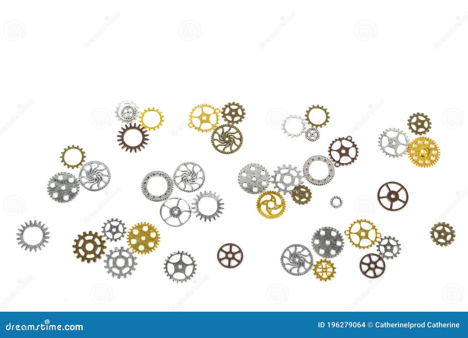 A Large Group of Rusty Transmission Gears Linked Together on a White ...