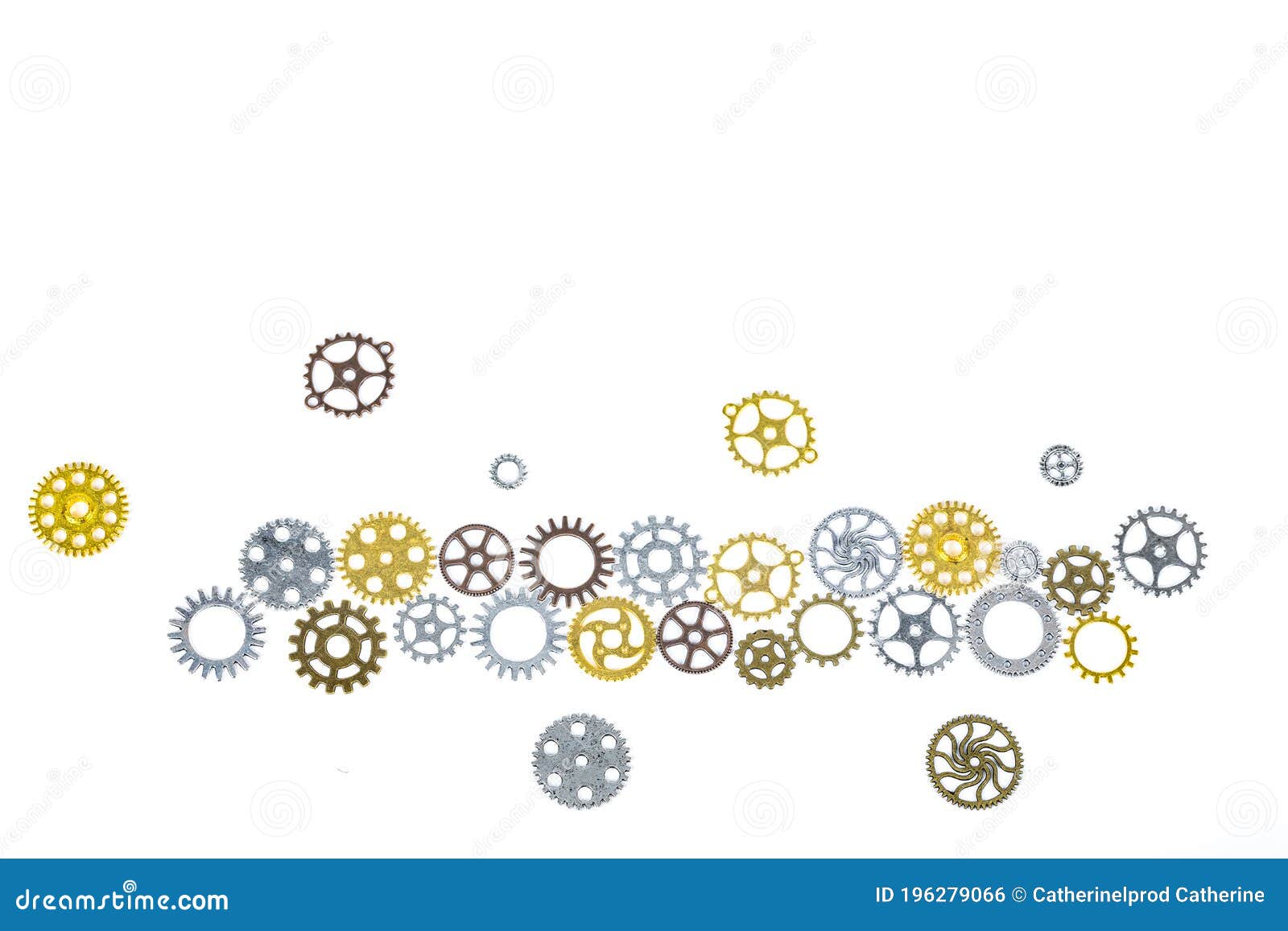 A Large Group of Rusty Transmission Gears Linked Together on a White ...