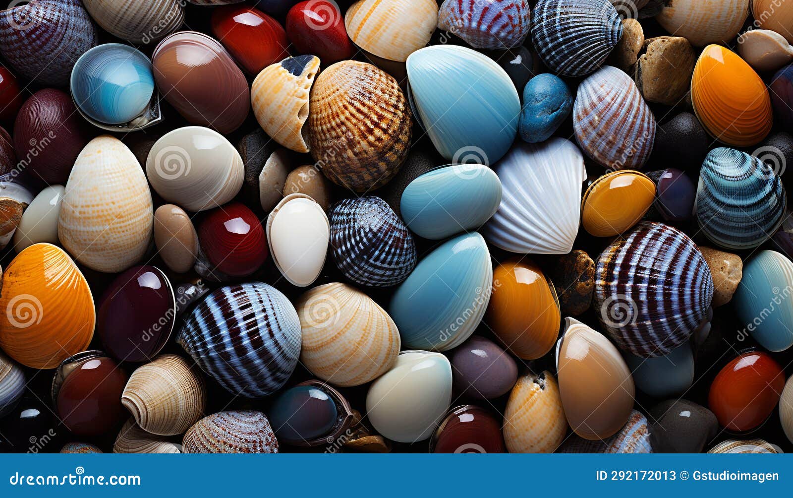 Large Group of Seashells, Shiny and Colorful, Underwater Beauty in ...