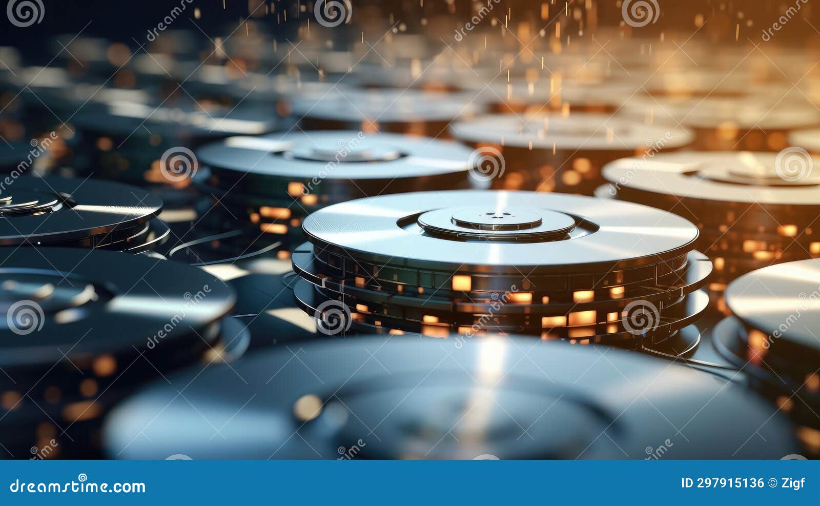 Large Group of Shiny Silver CDs, Arranged in Rows and Stacked on Top of ...