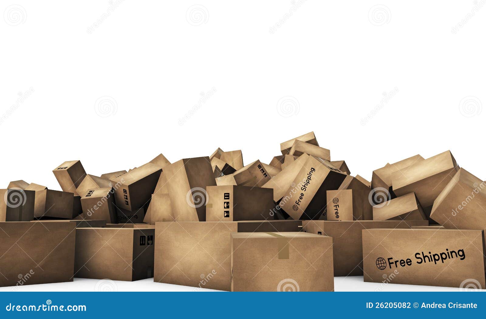 Large Group of Shipping Boxes Stock Illustration - Illustration of ...