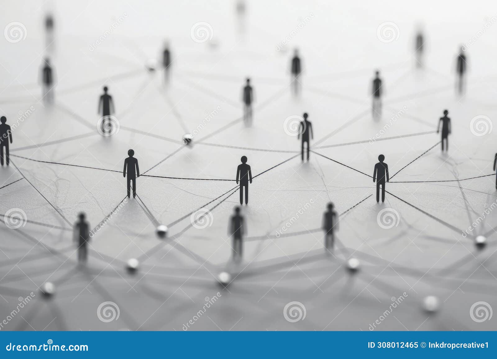 Large Group of Simple People Shapes Connected by Lines Stock Image ...