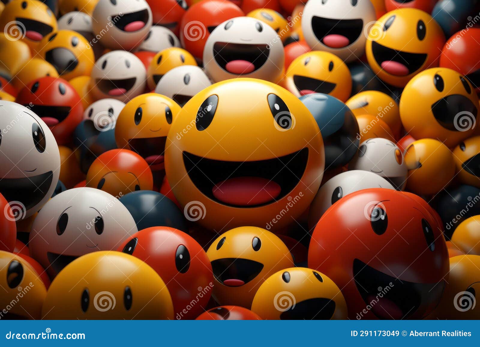 A Large Group of Smiley Faces with Many Different Colors Stock ...