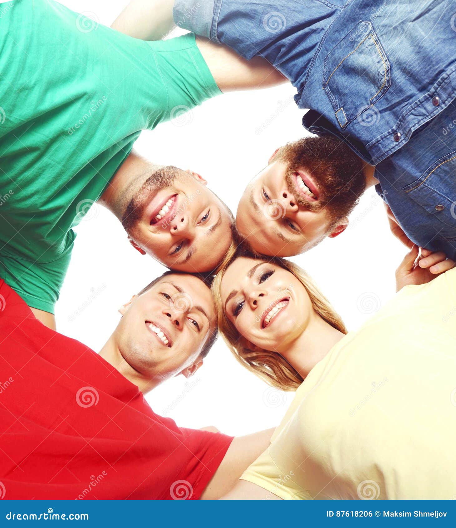 Large Group of Smiling Friends Staying Together Stock Photo - Image of ...