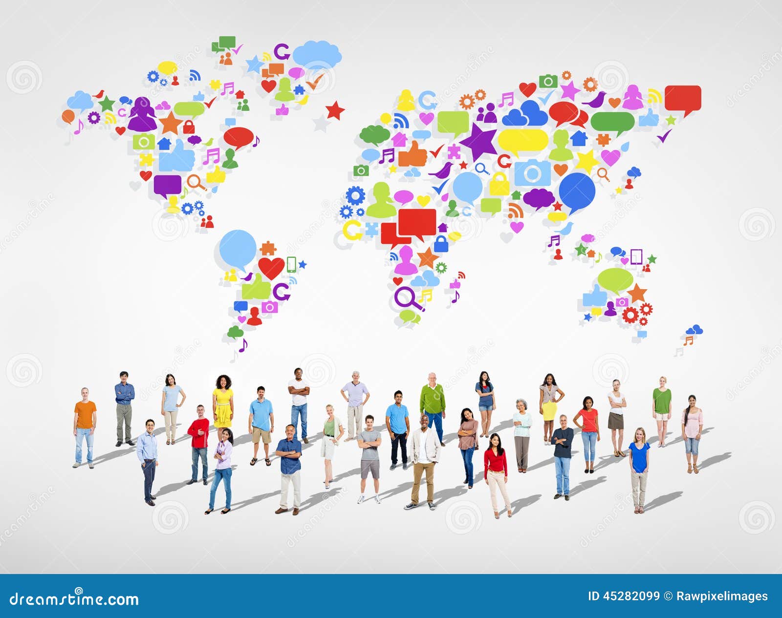 Large Group of Social Networking People Stock Illustration ...