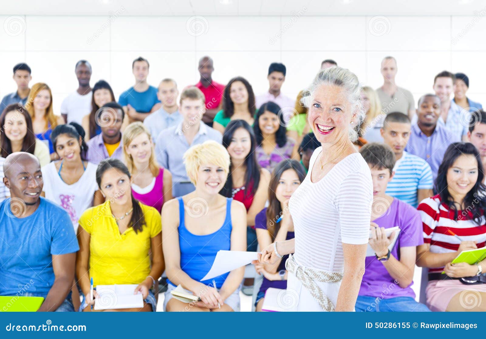 The Large Group Student the Lecture Hall Stock Image - Image of ...