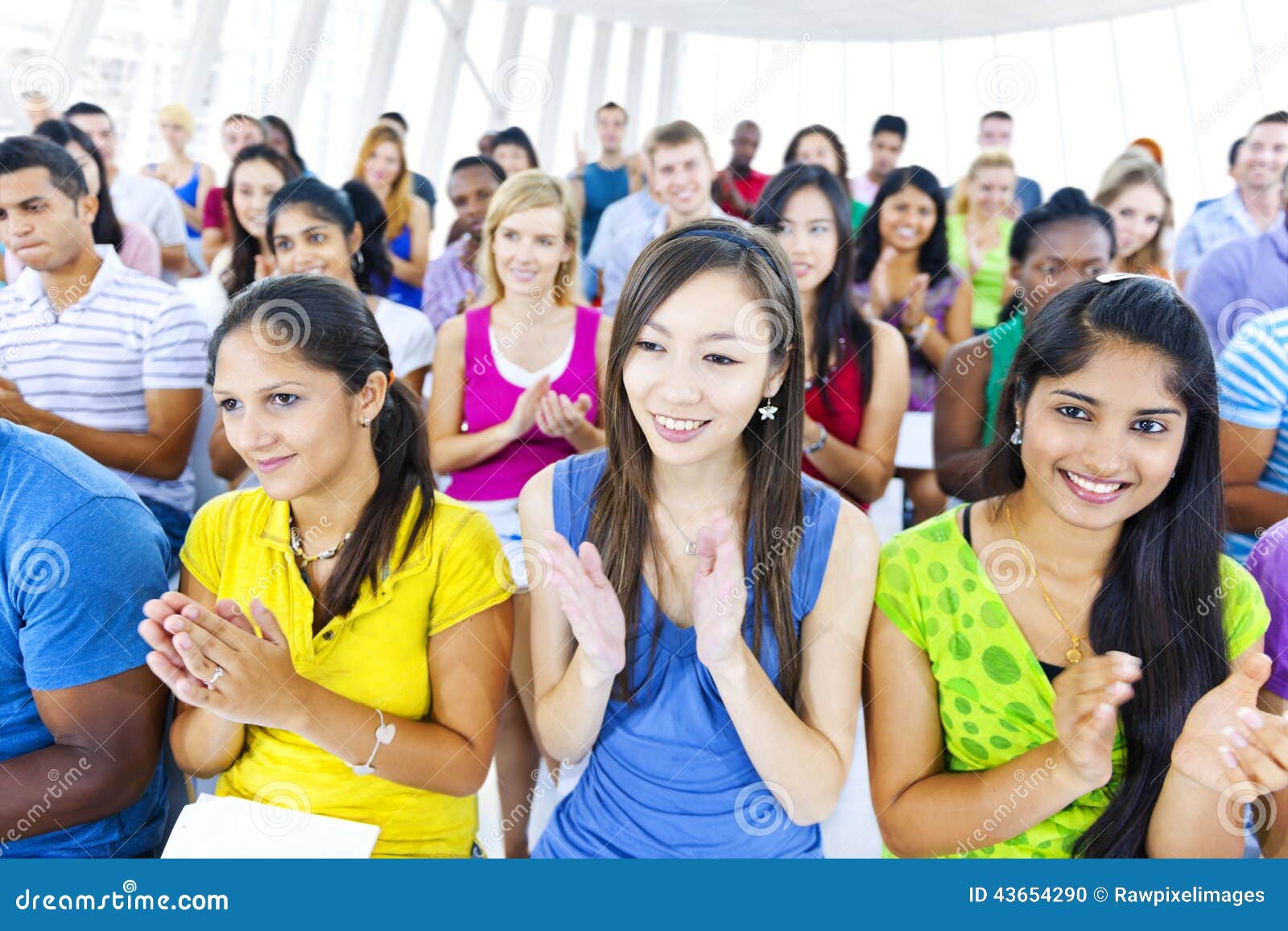 Large Group of Students Applausing Stock Photo - Image of excitement ...
