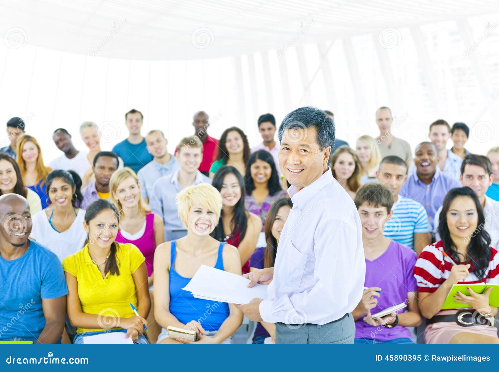 Large Group of Students in Convention Center Stock Image - Image of ...
