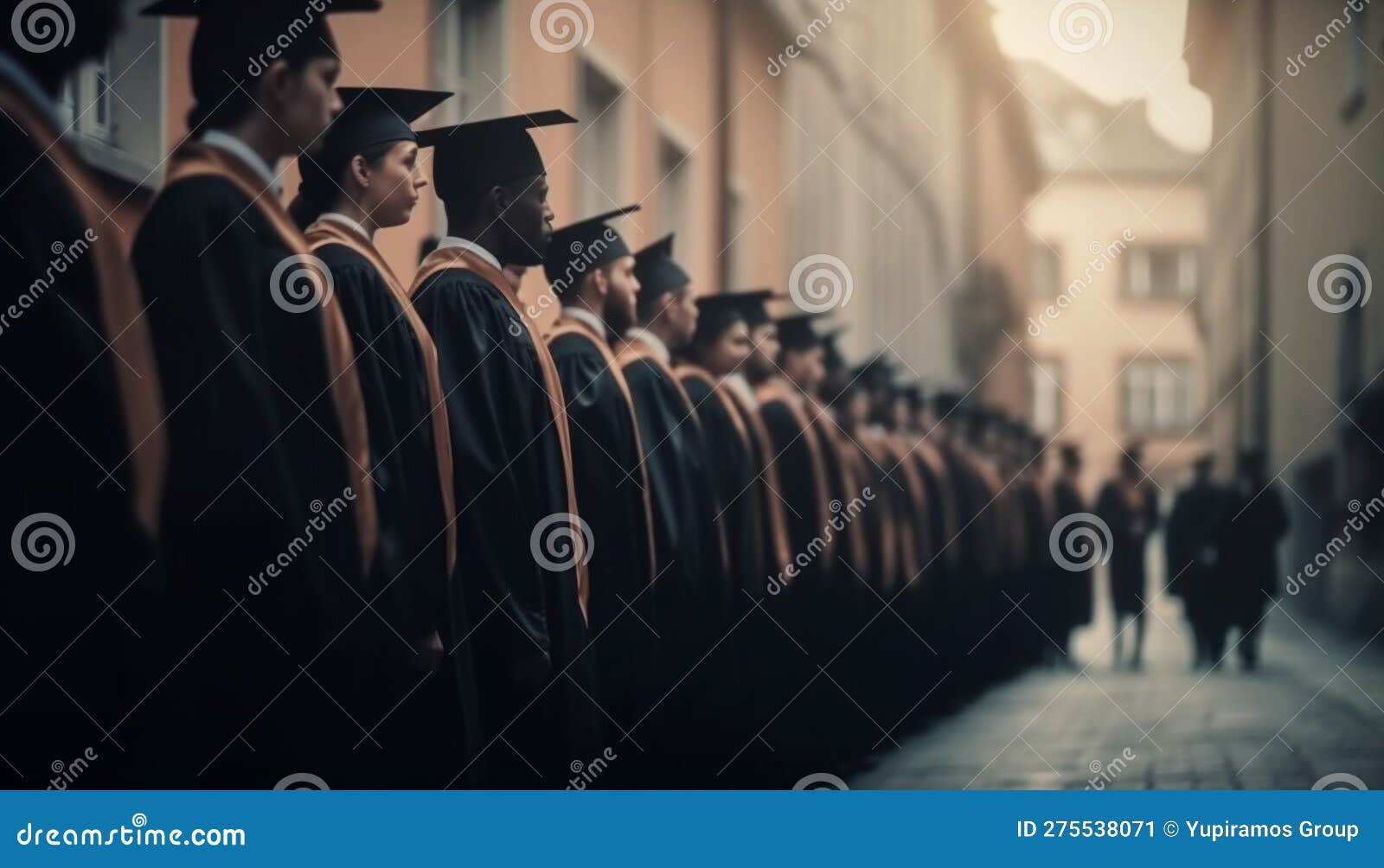 Large Group of Students in Graduation Ceremony Generated by AI Stock ...