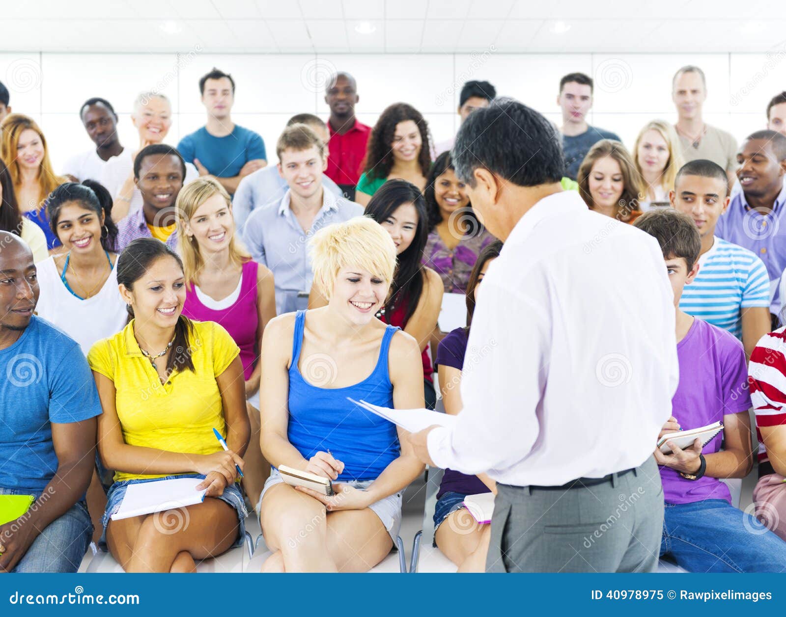 Large Group of Students in Lecture Room Stock Image - Image of ...