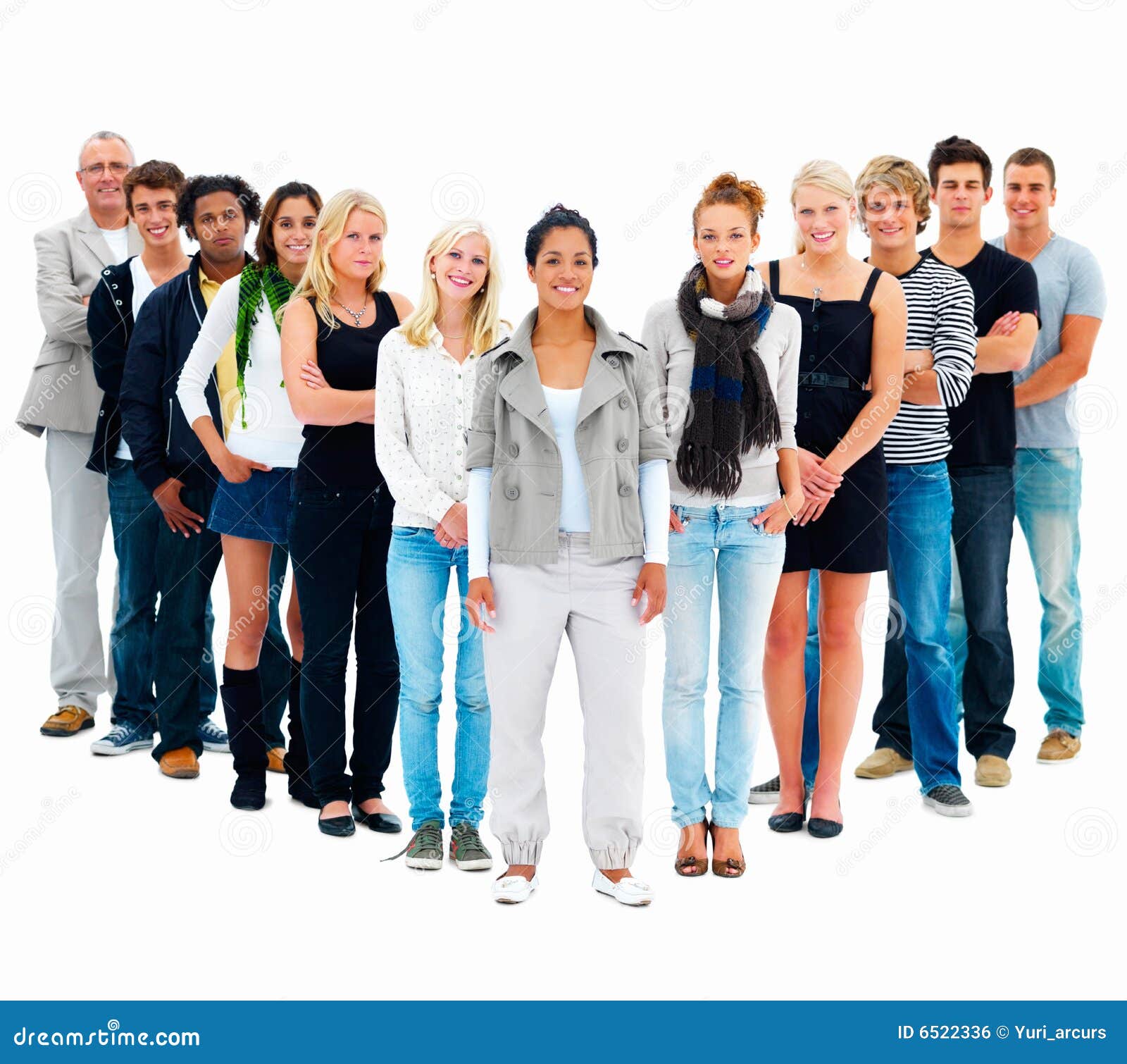 Large Group of Students Standing in a V Stock Photo - Image of ...
