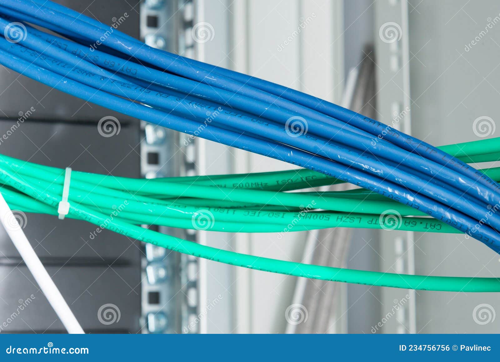 Large Group of UTP Cables, Ethernet Cables in Rack Cabinet, Lead Stock ...