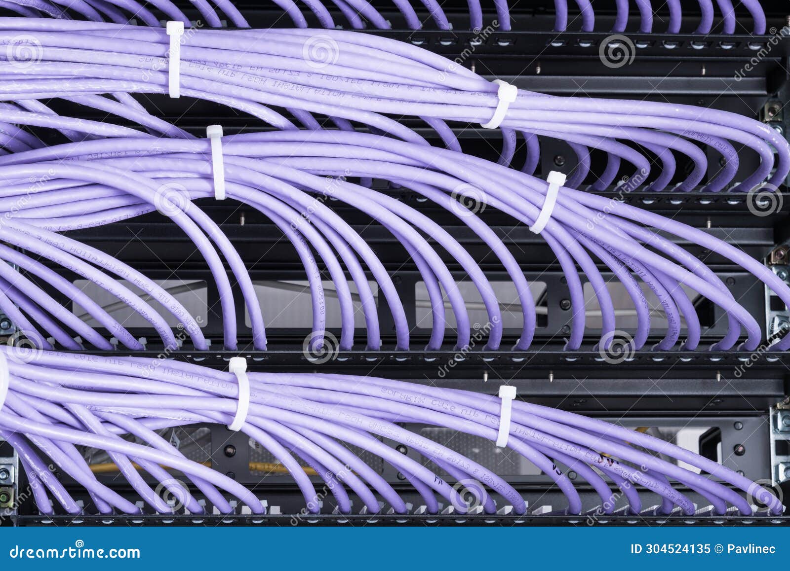 Large Group of UTP Cables, Ethernet Cables in Rack Cabinet, Lead Stock ...