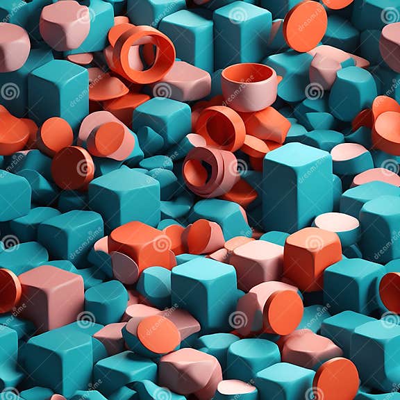 Large Group of Various Colored Objects in a Seamless Pattern ... Large Group of Various Colored Objects in a Seamless Pattern ...