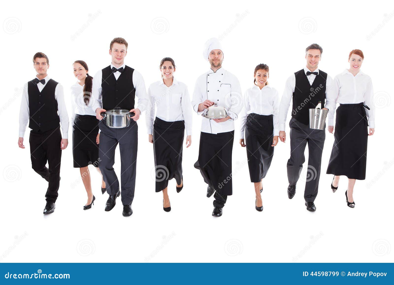 Large Group of Waiters and Waitresses Stock Image - Image of hostess ...