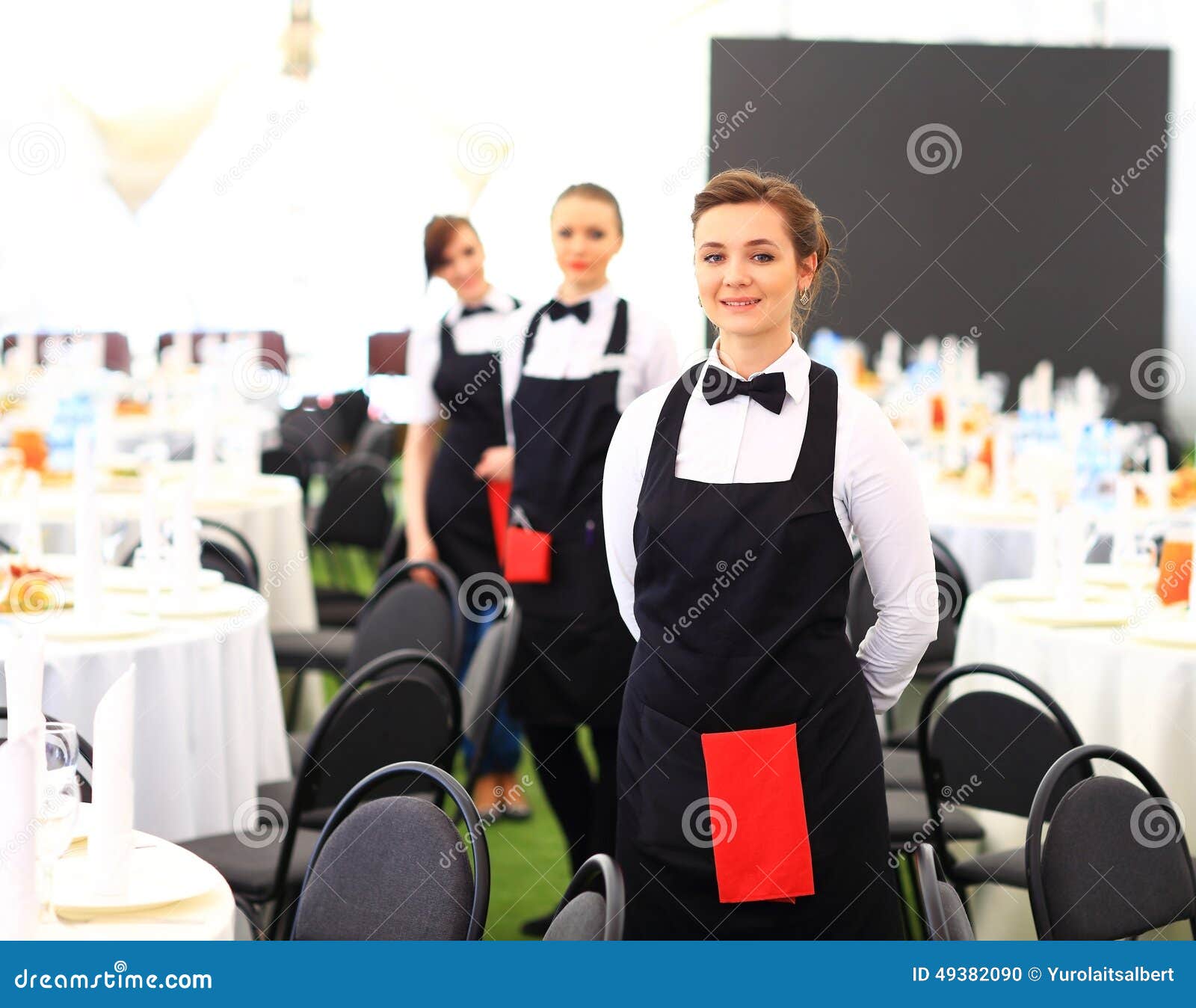 Large group of waiters stock photo. Image of meal, caucasian - 49382090