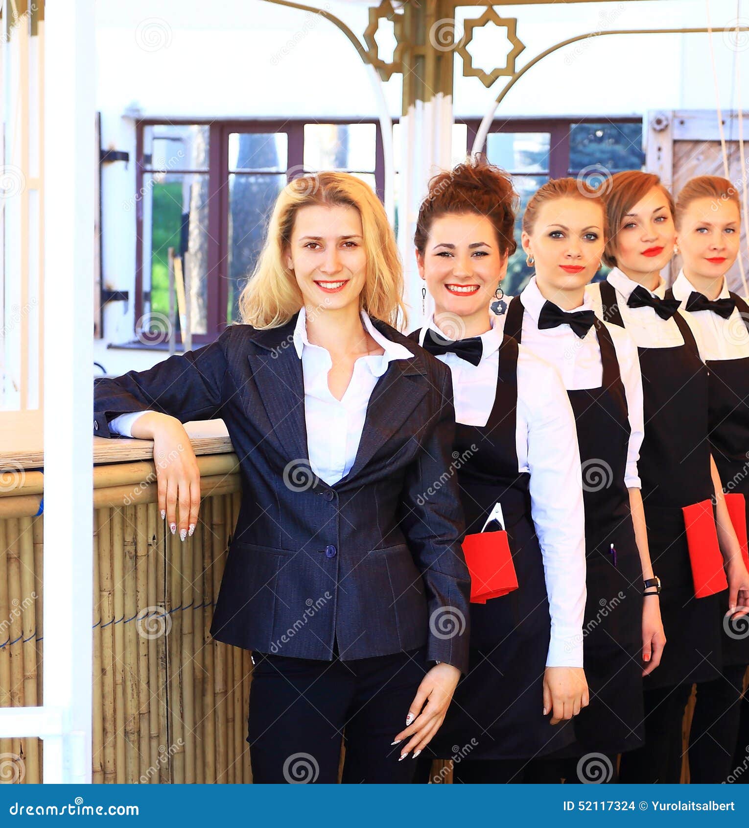 Large group of waiters stock photo. Image of buffet, lunch - 52117324
