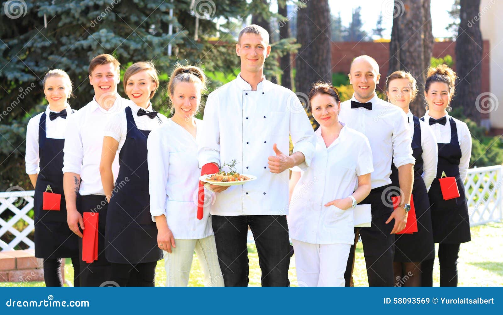Large Group of Waiters and Waitresses Stock Image - Image of caucasian ...