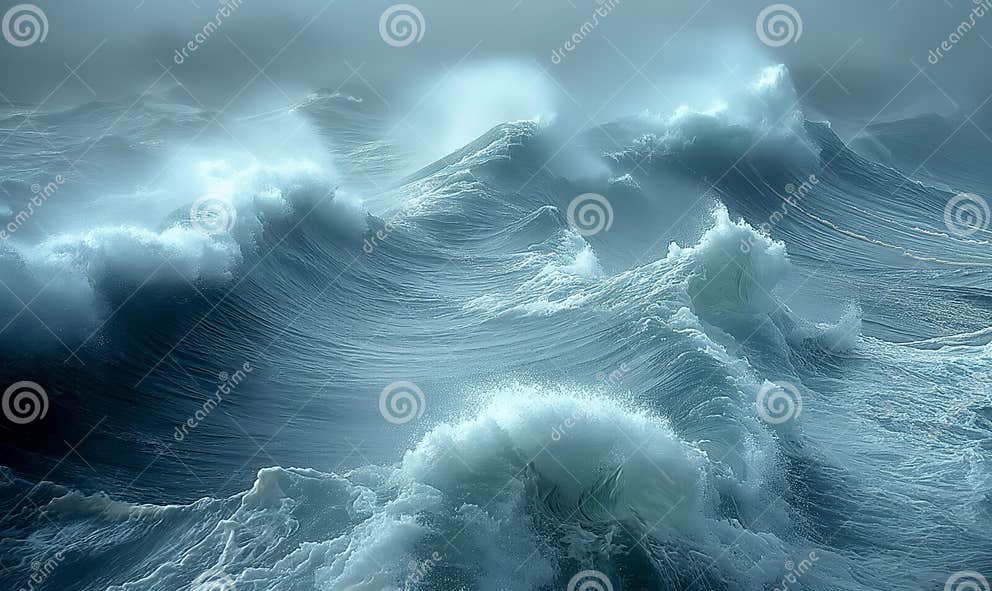 Large Group of Waves Crashing in Ocean Stock Photo - Image of seascape ...