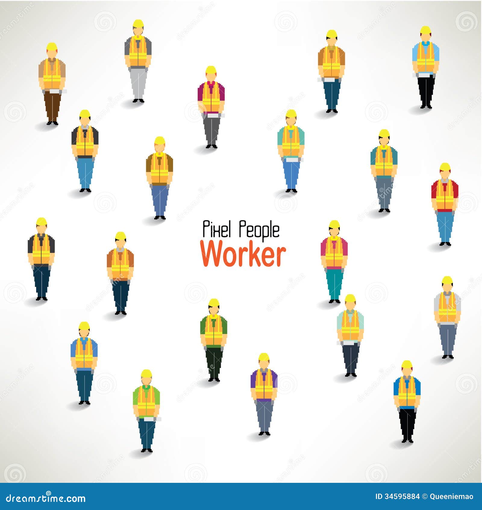 A Large Group of Worker Gather Design Stock Vector - Illustration of ...