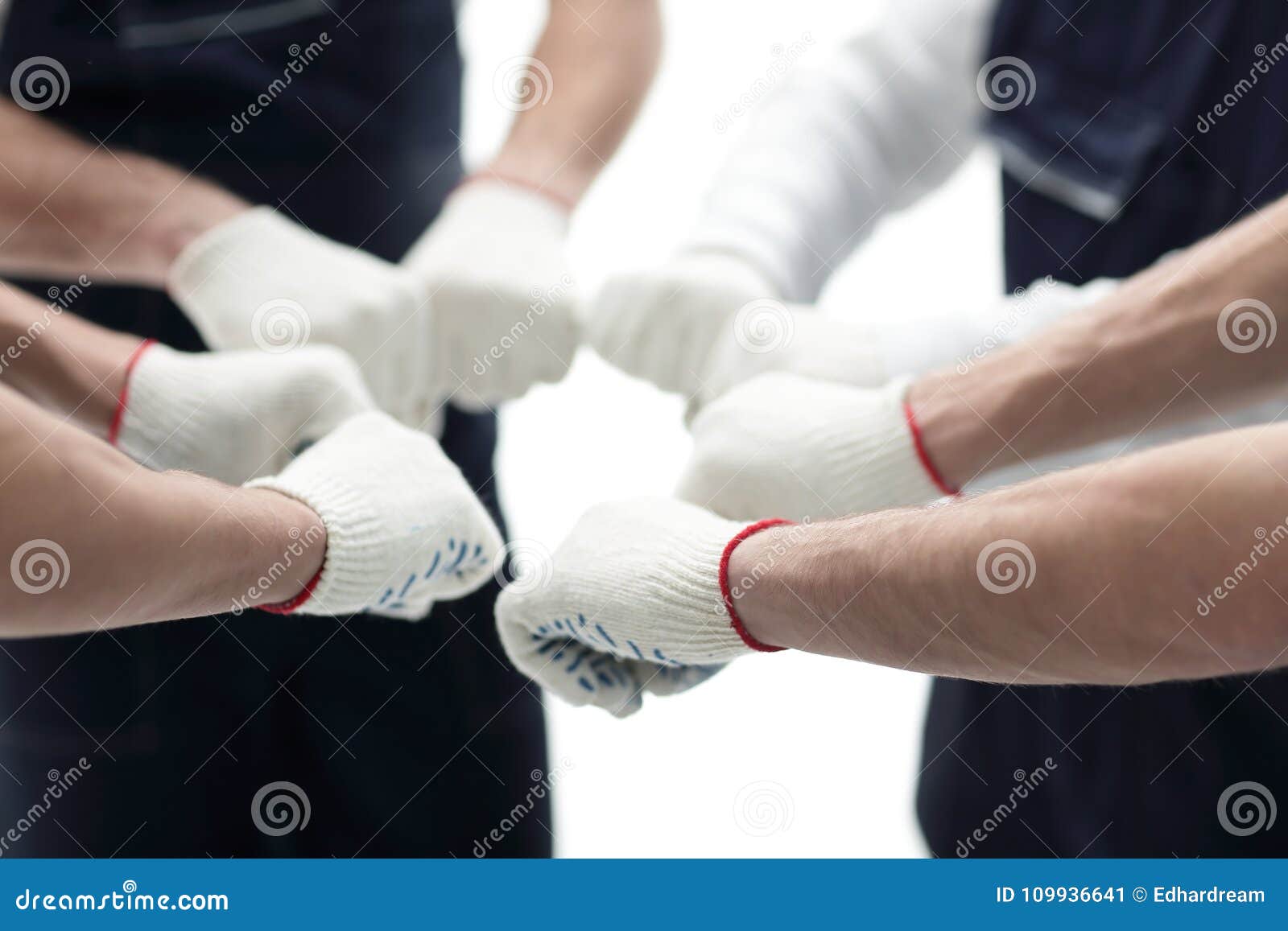 Closeup.Large Group of Workers Standing in Circle Stock Image - Image ...