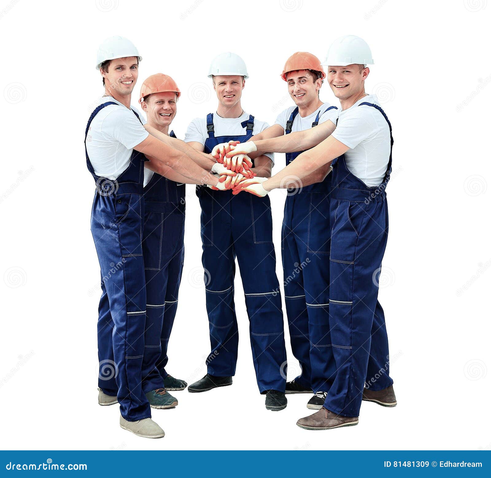Large Group of Workers Standing in Circle Top View Stock Image - Image ...
