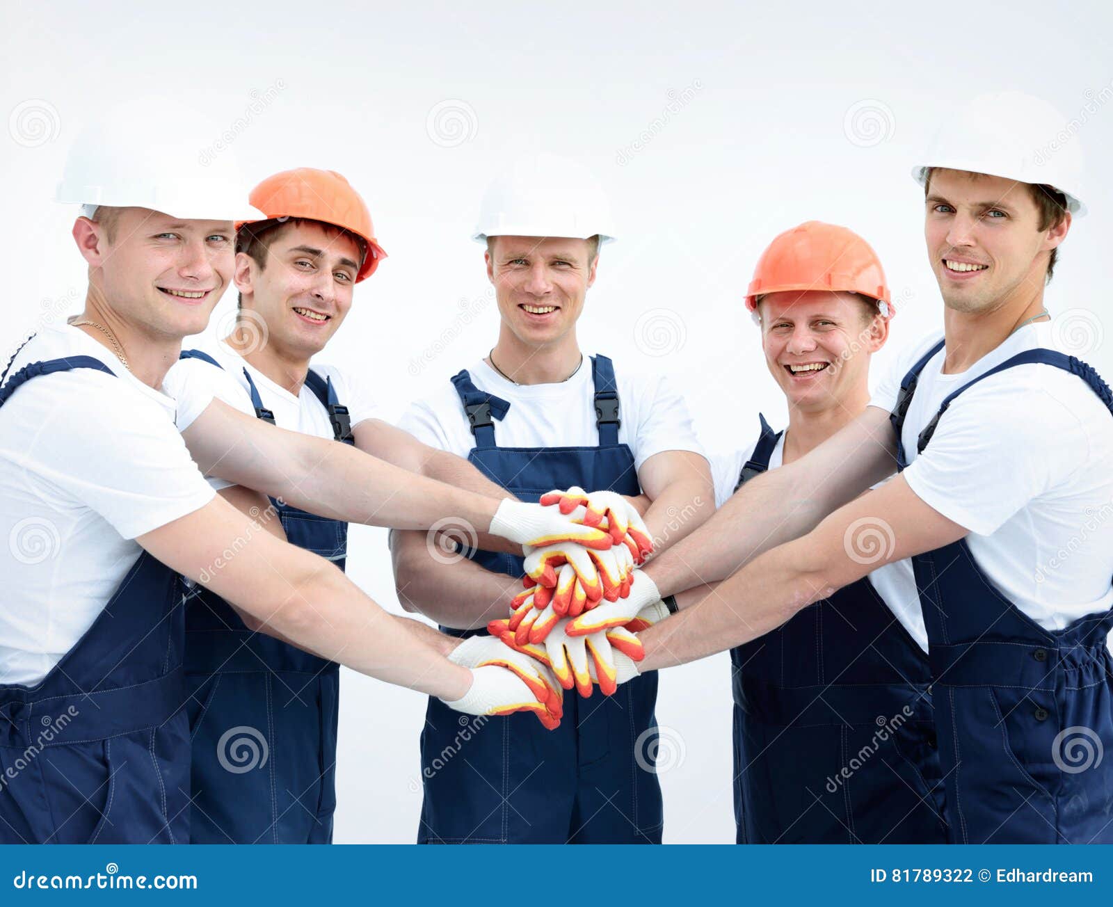 Large Group of Workers Standing in Circle Top View Stock Photo - Image ...