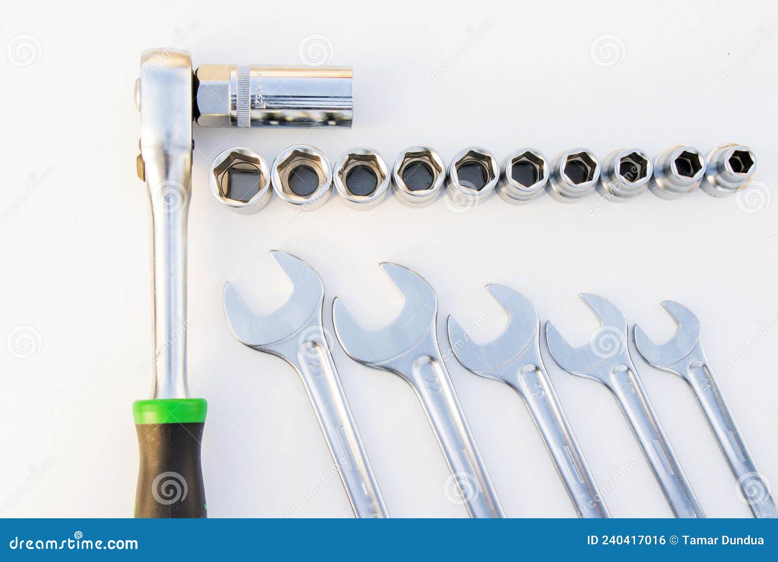 Large Group of Wrenches, Professional Kit, Different Wrenches on the ...