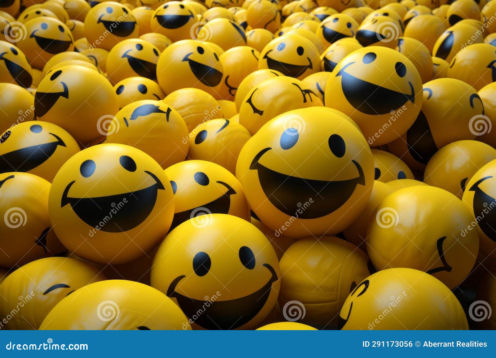 A Large Group of Yellow Smiley Faces Stock Illustration - Illustration ...