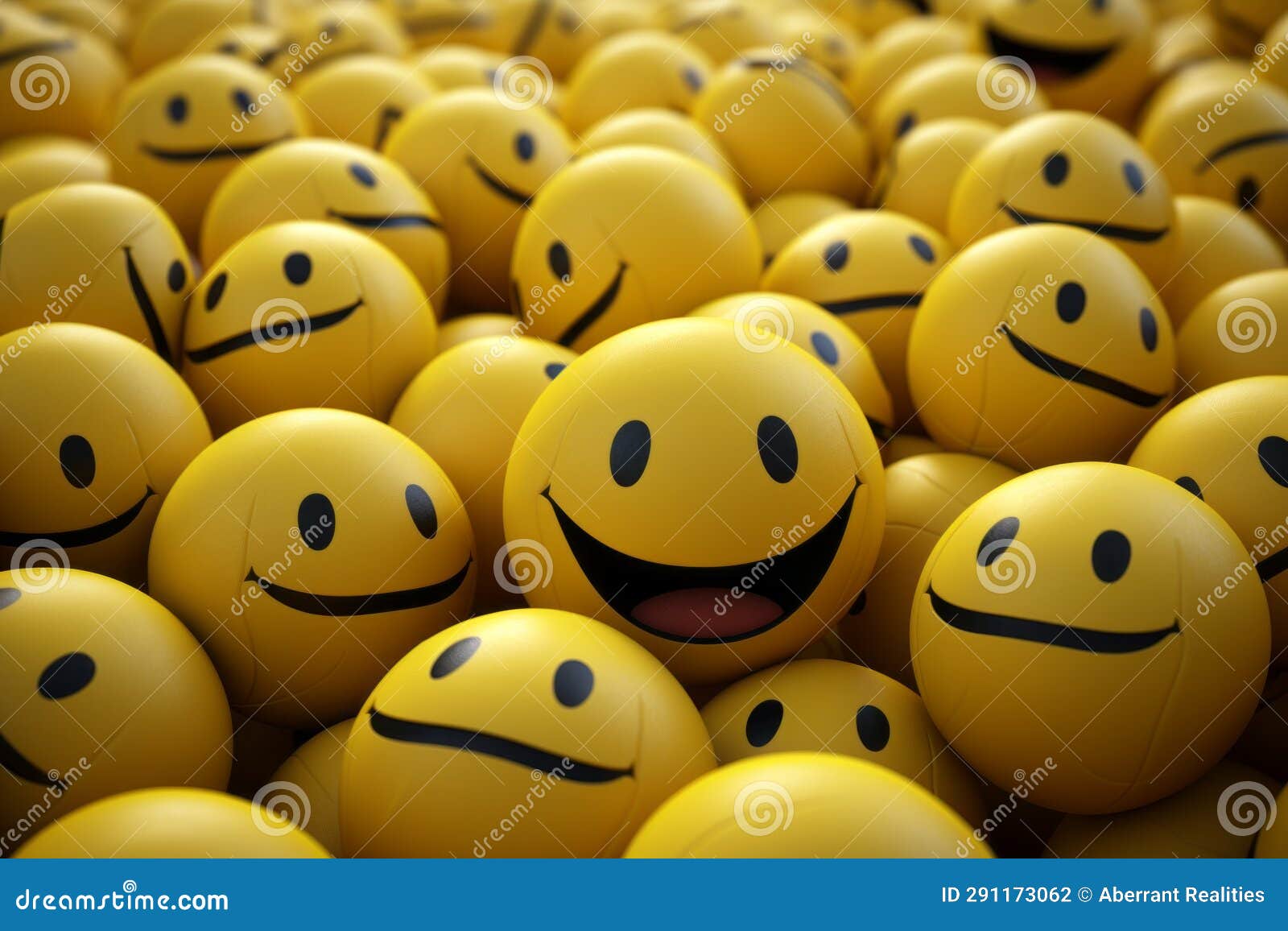 A Large Group of Yellow Smiley Faces Stock Illustration - Illustration ...