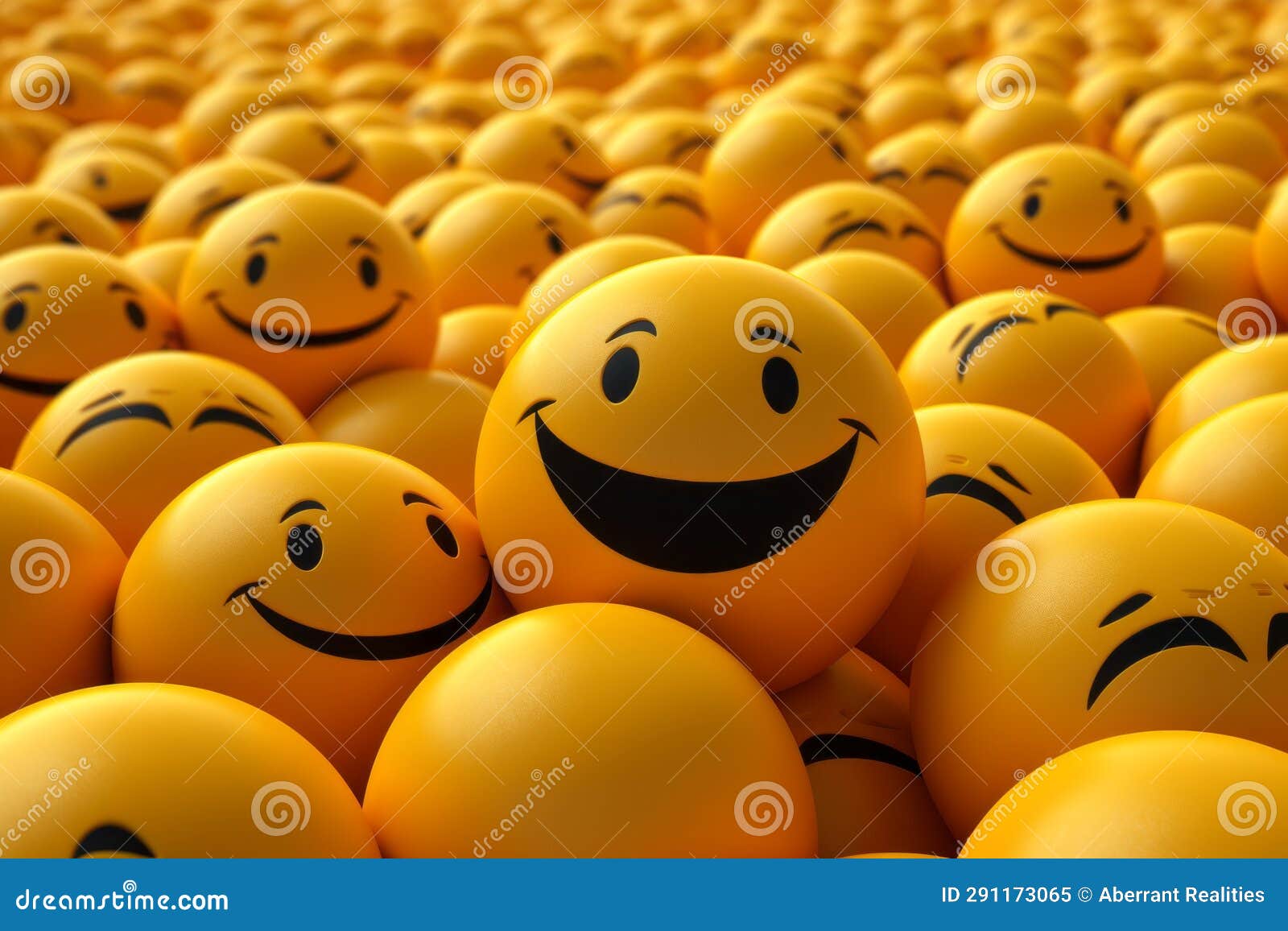 A Large Group of Yellow Smiley Faces Stock Illustration - Illustration ...