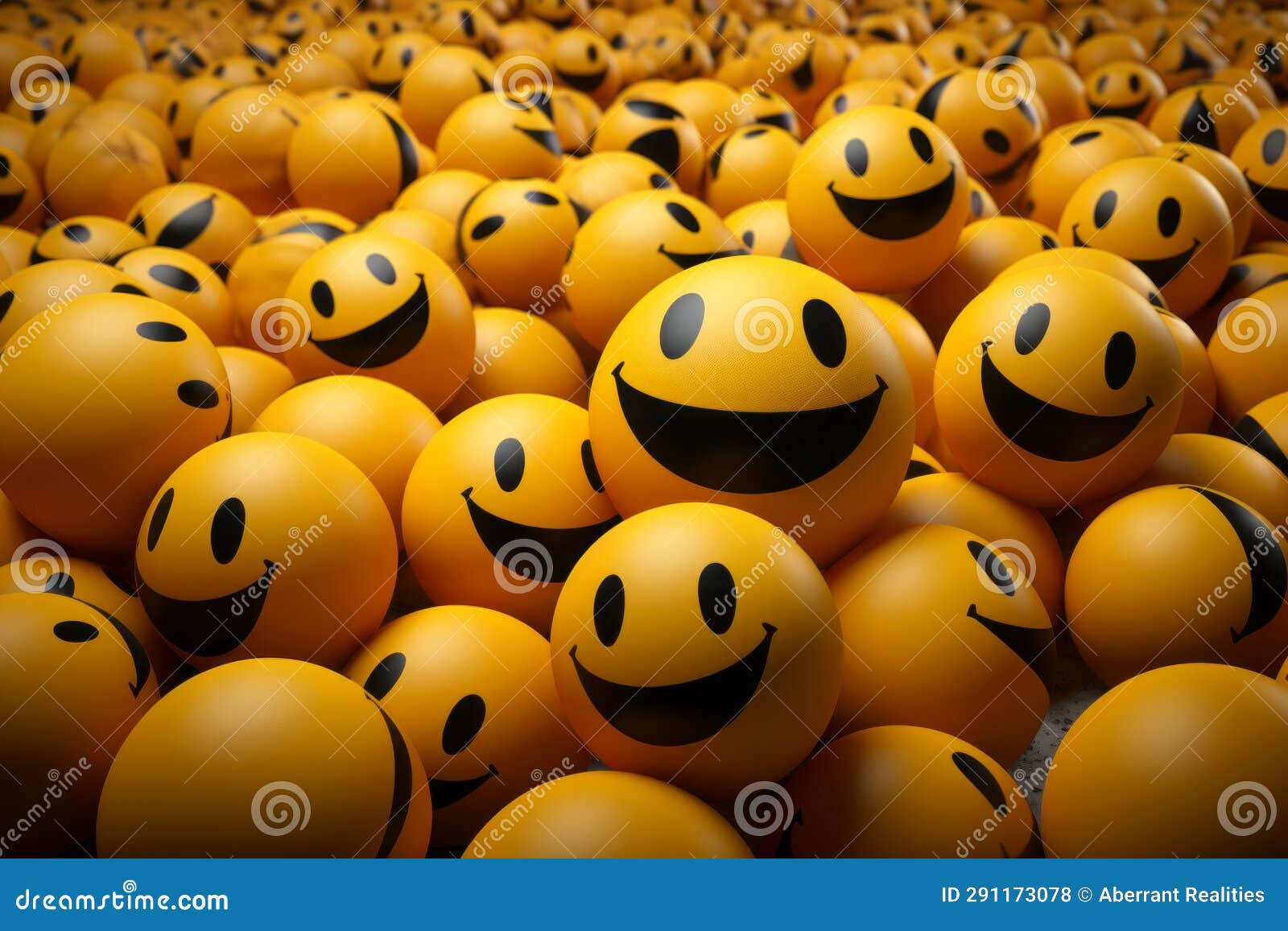 A Large Group of Yellow Smiley Faces Stock Illustration - Illustration ...
