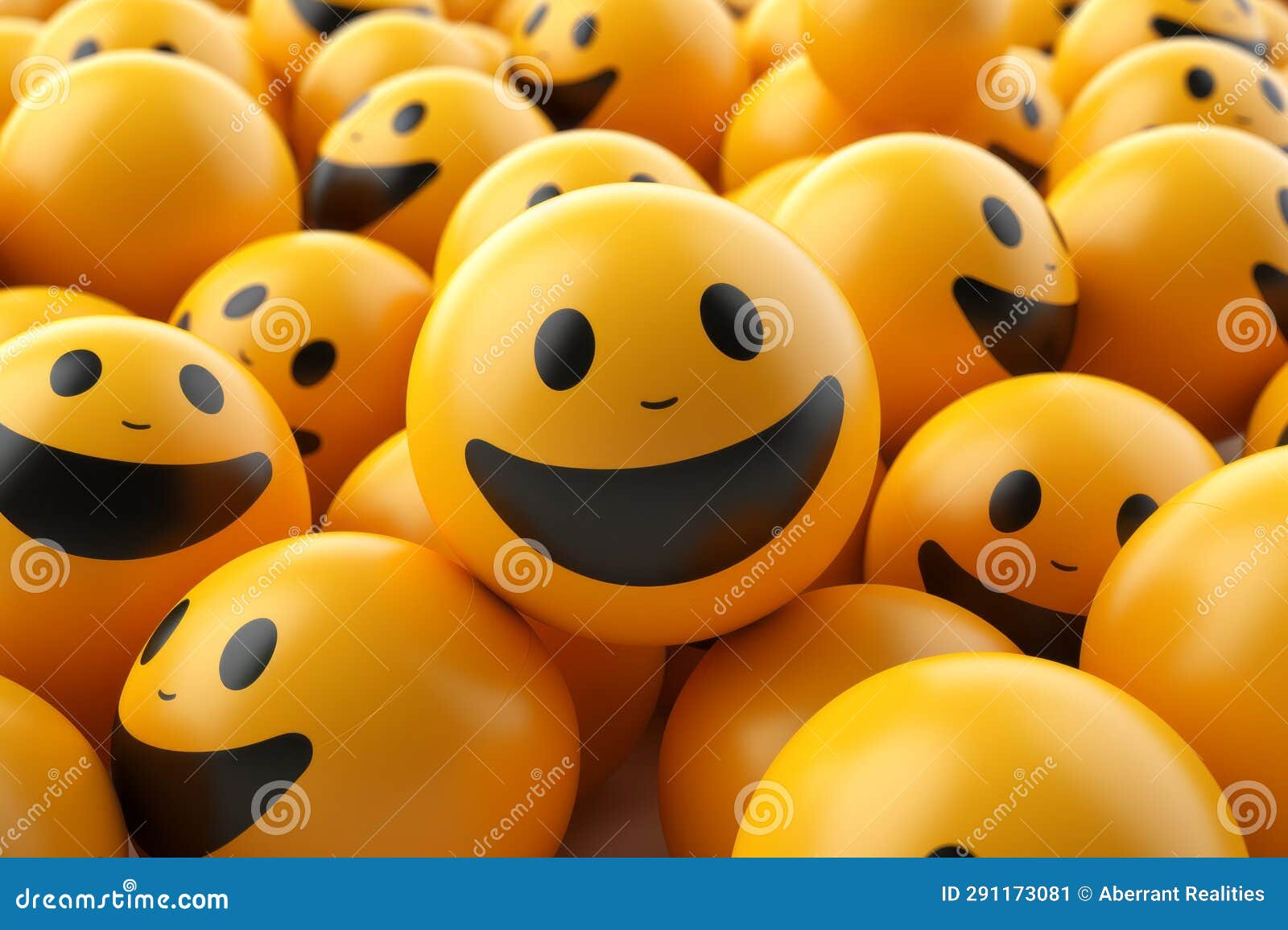 A Large Group of Yellow Smiley Faces Stock Illustration - Illustration ...