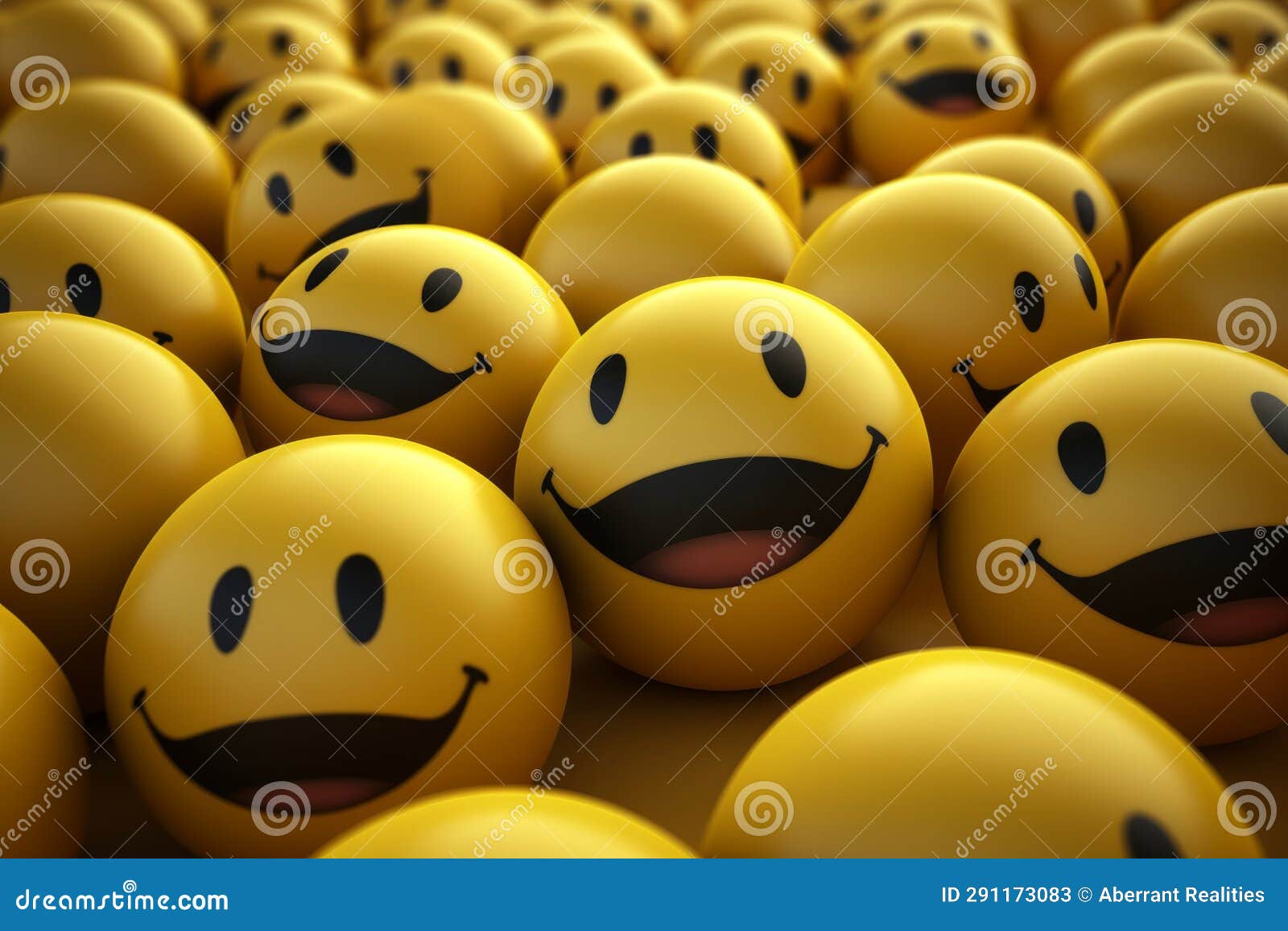 A Large Group of Yellow Smiley Faces Stock Illustration - Illustration ...