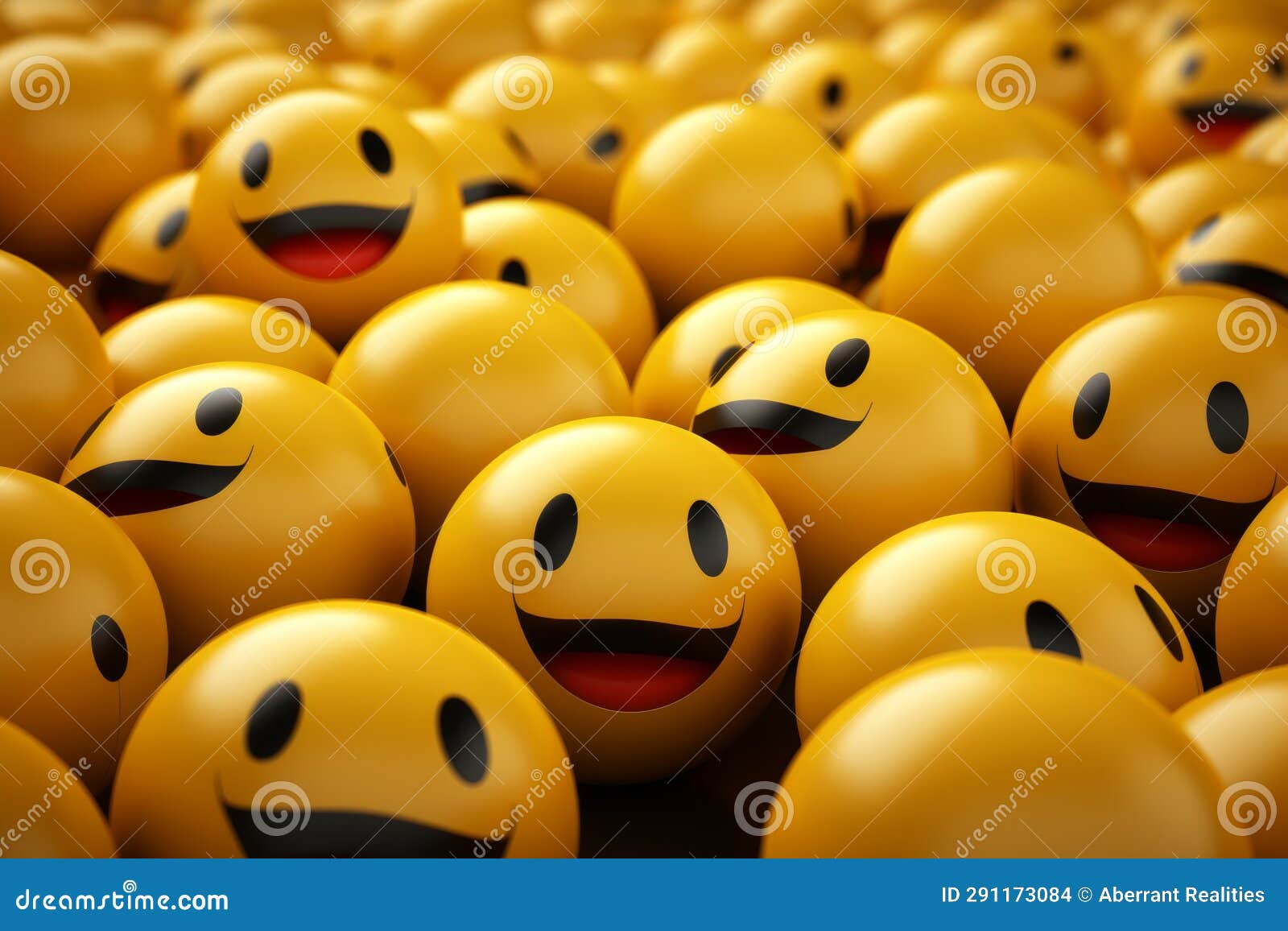A Large Group of Yellow Smiley Faces Stock Illustration - Illustration ...