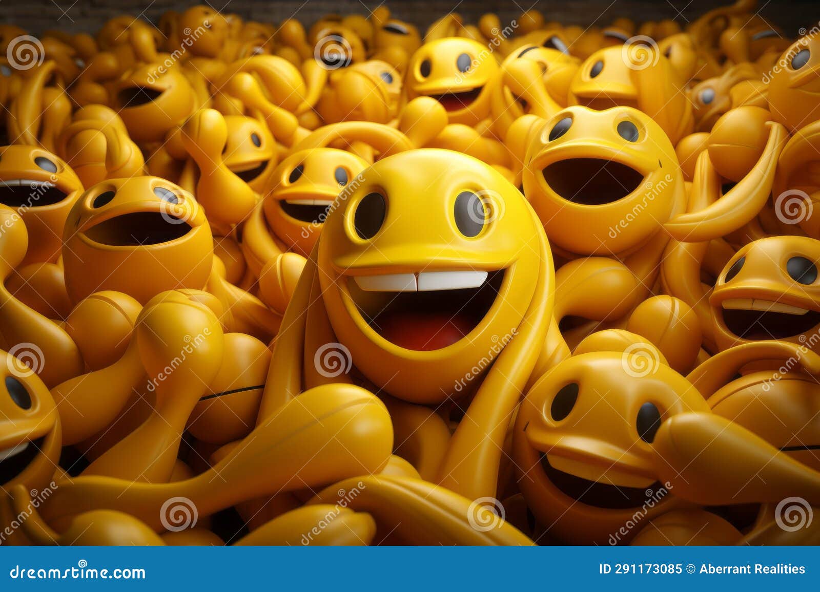 A Large Group of Yellow Smiley Faces Stock Illustration - Illustration ...