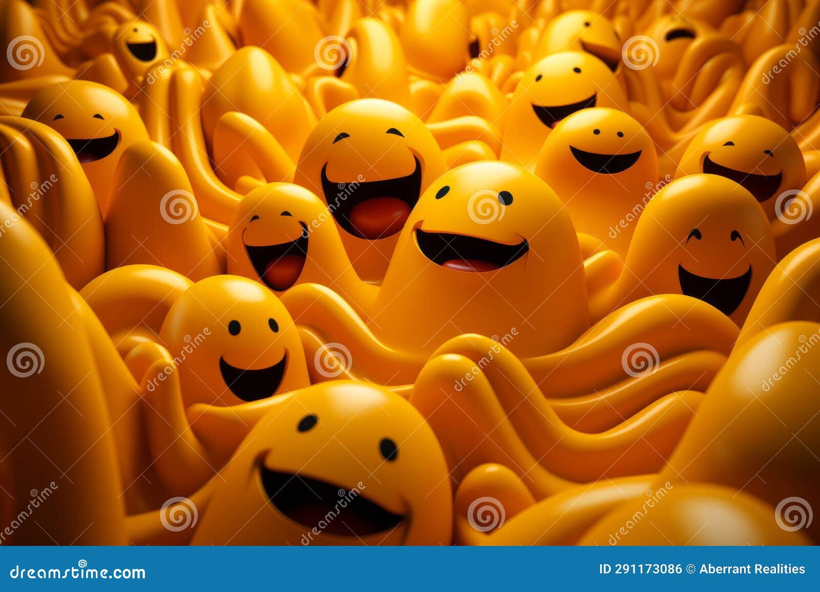 A Large Group of Yellow Smiley Faces Stock Illustration - Illustration ...