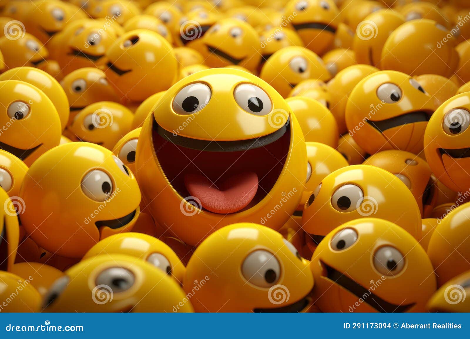 A Large Group of Yellow Smiley Faces Stock Illustration - Illustration ...