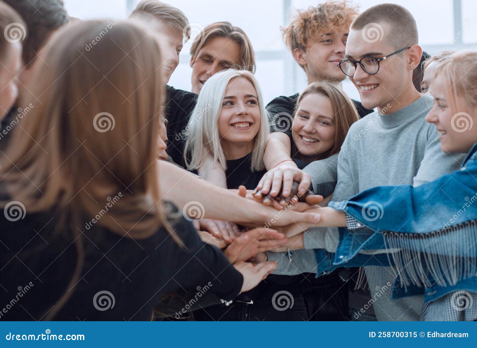 Large Group of Young People Showing Their Unity Stock Image - Image of ...