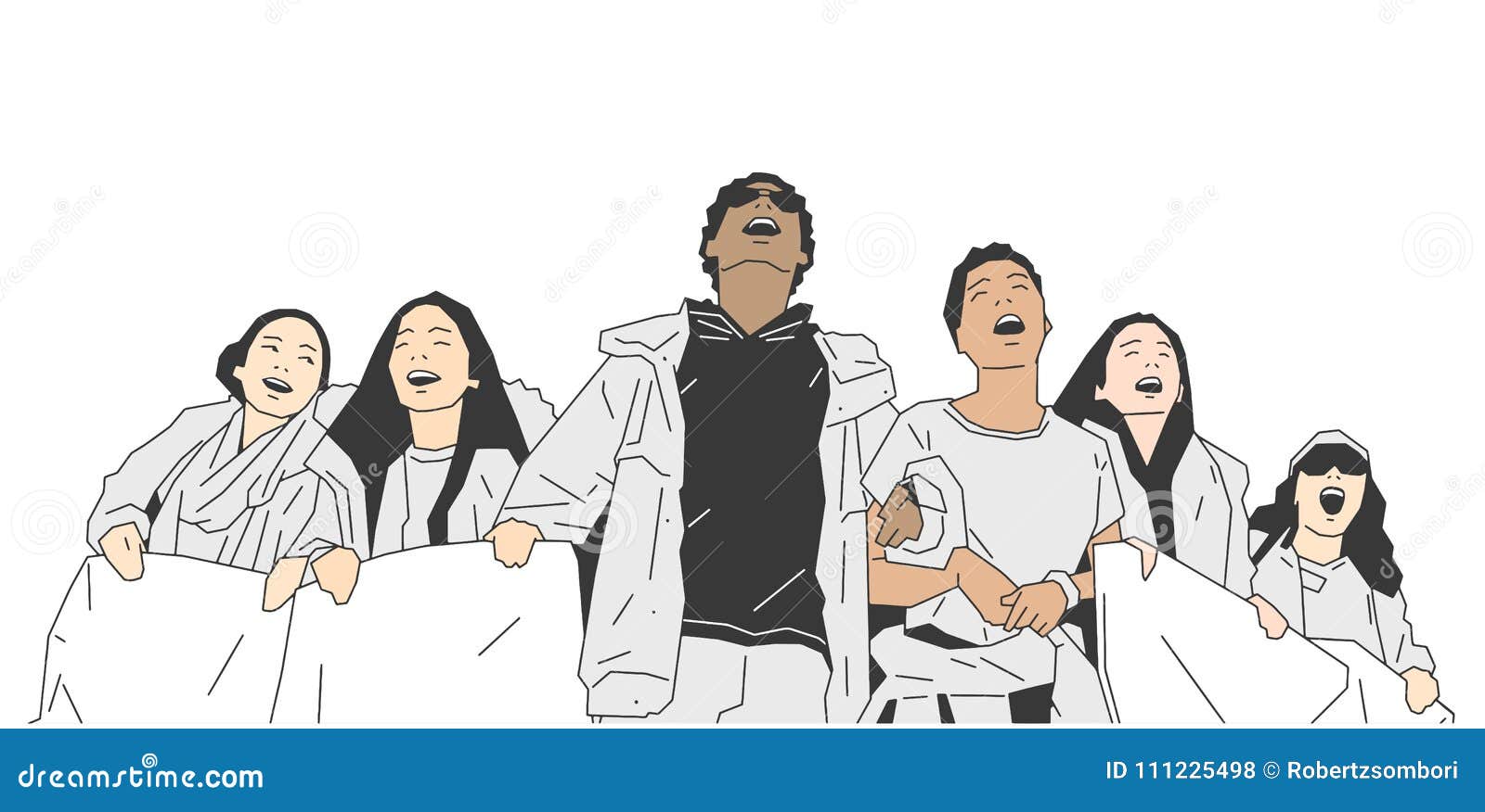 Illustration of Group of Students Protesting with Signs and Banners ...